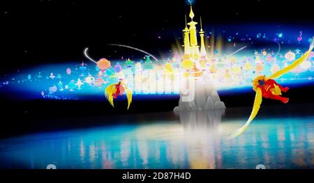 OVER THE MOON, from left: Chin (voice: Robert G. Chiu), Fei Fei (voice ...