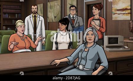ARCHER, (from left): Pam Poovey, Cheryl Tunt, Lana Kane, Ray Gillette ...