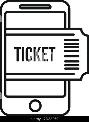 Smartphone cinema ticket icon outline vector. Festival place. Movie ...