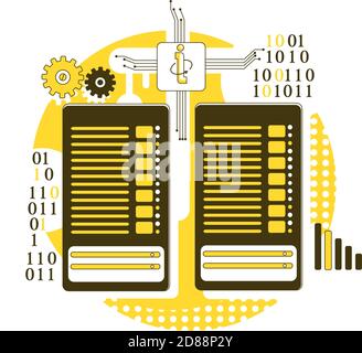 Hand drawn Server rack vector illustration Stock Vector Image & Art - Alamy