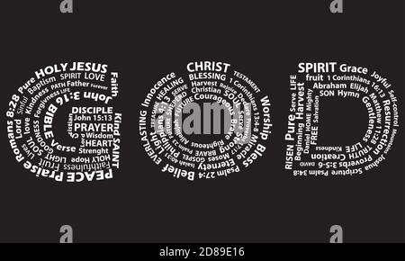 Word faith in white written with christian words on black background ...