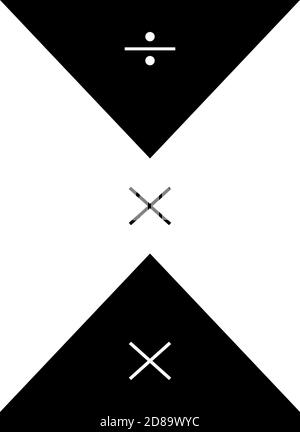 Math symbols on black background. iIon set. mathematical calculations ...