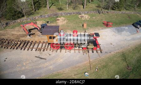 Replica of an Old 1860's Steam Engine Getting Ready Stock Photo - Alamy