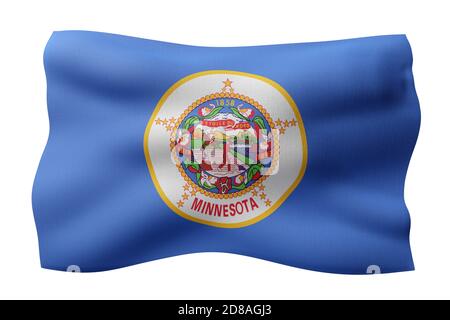 3d rendering of a detailed and textured Minnesota USA State flag Stock ...