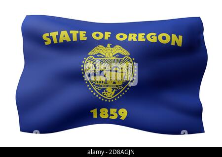 3d rendering of a detailed and textured Oregon USA State flag Stock ...