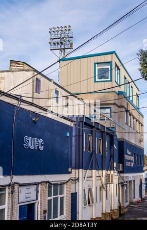 Main office building at Roots Hall football ground of Southend United ...