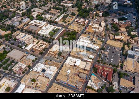 Aerial view downtown Santa Fe, New Mexico, USA Stock Photo - Alamy