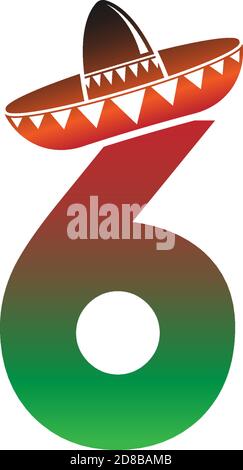 Number 2 Mexican hat concept design illustration Stock Vector Image ...