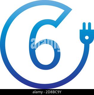 Power cable forming Number 7 logo icon template vector Stock Vector ...