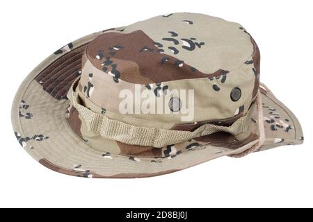 Desert Camo US ARMY Boonie Hat Isolated On White Background Stock Photo Desert Camo US ARMY Boonie Hat Isolated On White Background Stock Photo