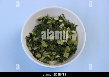 Rayo ko saag fry, stir fry mustard greens, Sikkim or nepali curry Stock ...