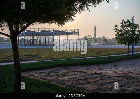 Sunrise over Al Warqa park of Dubai, UAE. Outdoors Stock Photo - Alamy