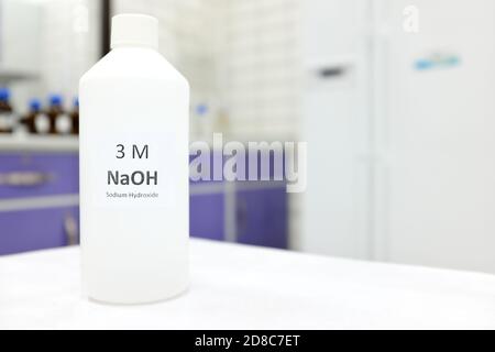 Sodium hydroxide (lye, caustic soda), chemical structure. Stylized ...