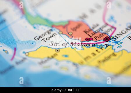 Map of the Strait of Malacca Stock Photo - Alamy