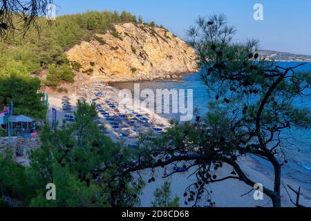 Beaches of Greece, Metalia beach from above, Thasos, Greece Stock Photo ...