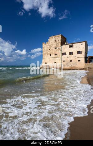 Torre Mozza (Li), Italy, the old Tower Mozza, on the sea,of the ...