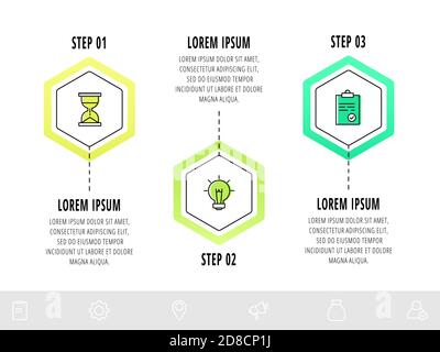 Vector infographic hexagons with 4 steps. Flat template can be used for ...