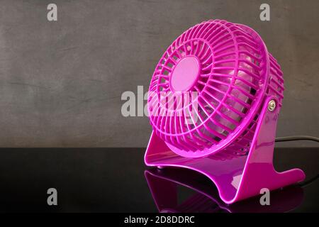 Working Table Electric Pink Fan. Isolated on White Background Stock ...