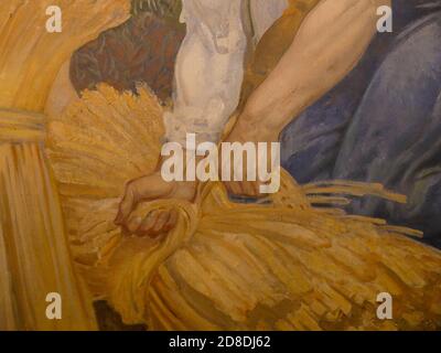 A 1932 mural inside the Detroit Institute of Arts about modern industry and labor done by Diego ...