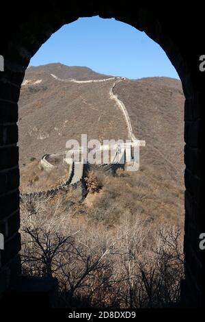 Great Wall of China snaking into the distance from Zhengbei Tower ...