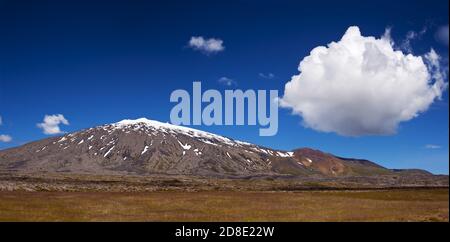 Volcano Snaefell on the western end of Icelandic peninsula Snaefellsnes ...