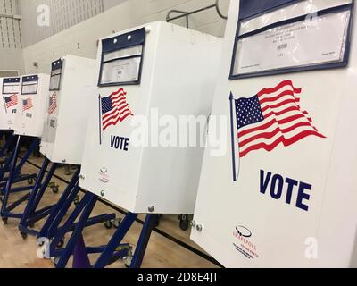 Row of voting booths Stock Photo - Alamy