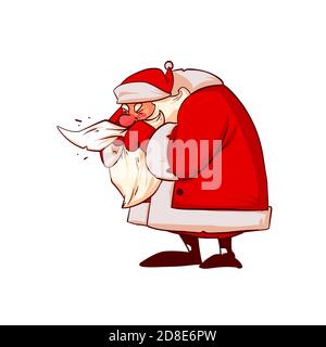 Colorful vector illustration of a sick Santa Claus Stock Vector Image ...