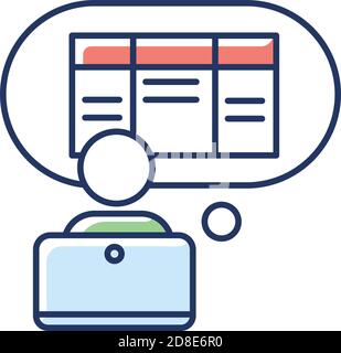 data entry clerk color icon vector illustration Stock Vector Image ...