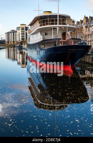Ocean Mist, floating ship hotel on Water of Leith under conversion, The ...