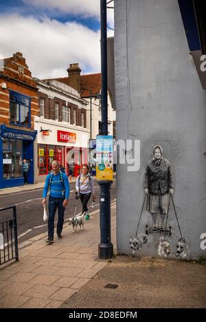 Stencil street art graffiti, Walker art street Stock Photo - Alamy