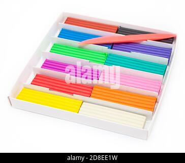 Set of colorful plasticine isolated on a white background. Plasticine ...