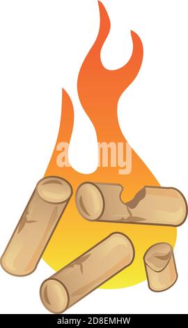 pellet cartoon with flame isolated on white background Stock Vector ...