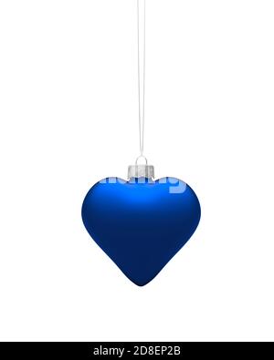 Blue and Silver Christmas ball and ornament on dark background Stock ...