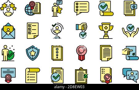 Attestation service icons set. Outline set of attestation service ...