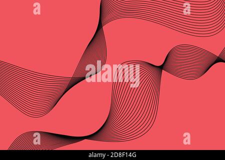 Abstract background made with repeated curvy lines in wave abstraction ...