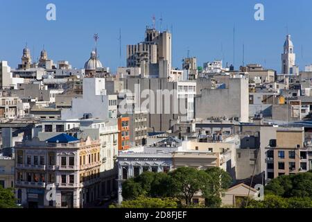 Old City District & Montevideo skyline, Uruguay, South America Stock ...