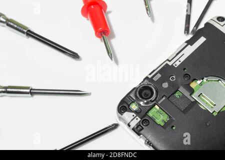 The old smartphone was damaged and needs to be repaired Smartphone ...