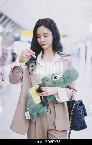 Chinese actress, singer and model Shen Yue attends an activity in ...