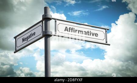 Street Sign theDirection Way to Affirmative versus Negative Stock Photo ...