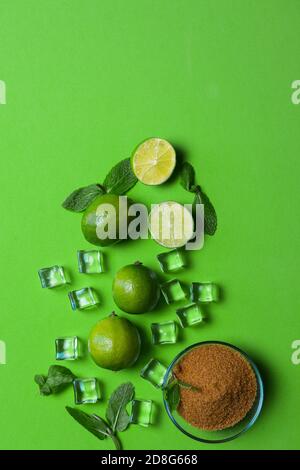 Aerial view of the ingredients for a mojito cocktail Stock Photo - Alamy