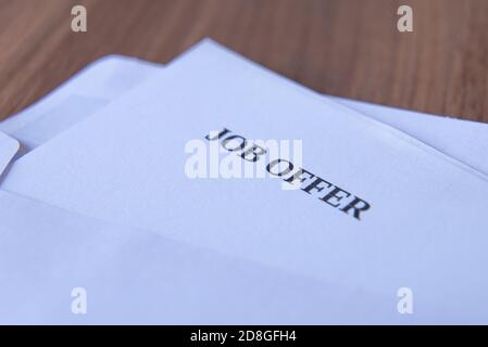 White envelope, containing job offer letter Stock Photo - Alamy