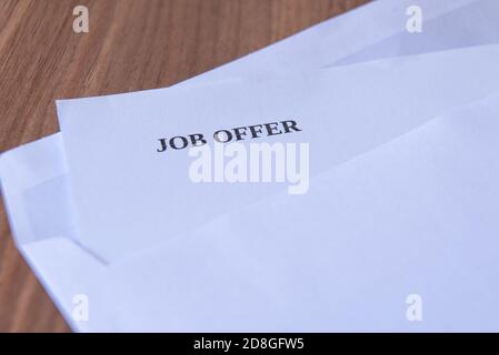 White envelope, containing job offer letter Stock Photo - Alamy