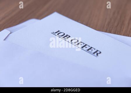 White envelope, containing job offer letter Stock Photo - Alamy