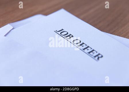 White envelope, containing job offer letter Stock Photo - Alamy