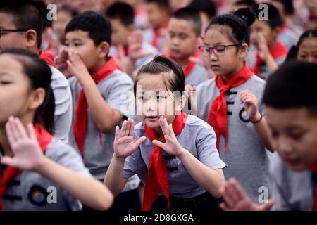 Students array on the playground, attending a ceremony to celebrate the ...