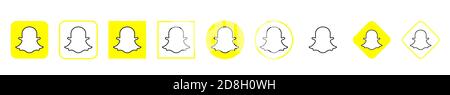 Snapchat logo set in different shape on a transparent Stock Vector ...