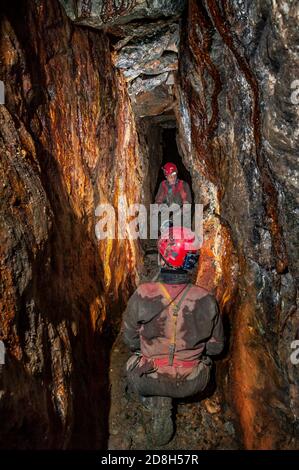 'Cartgate' or wagon-way, with wooden 'stemples' holding up a roof of ...