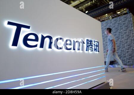 In this unlocated photo, the logo of Tencent, a Chinese multinational ...