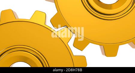 Gears engaged in white background, 3d rendering Stock Photo - Alamy