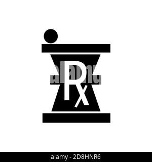 Pharmacist, rx symbol, mortar and pestle Stock Photo - Alamy